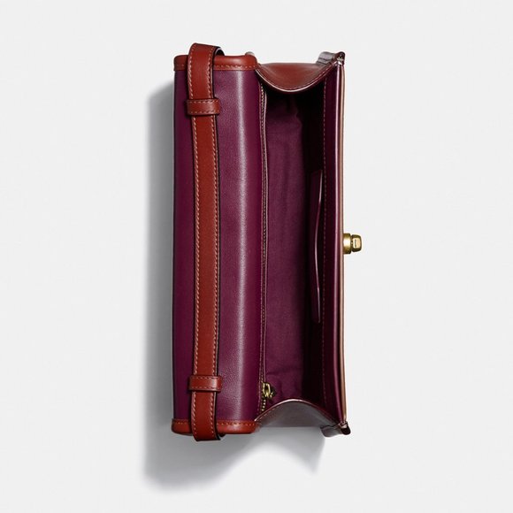 Coach | Bags | Coach Signature Canvas Turnlock Clutch Bag Medium Beige ...